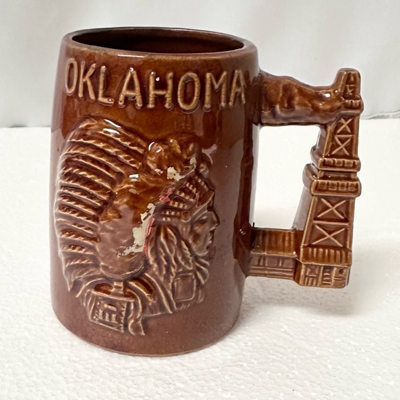Kitchen | Vintage Oklahoma Coffee Mug Cup Native American Indian Oil ...